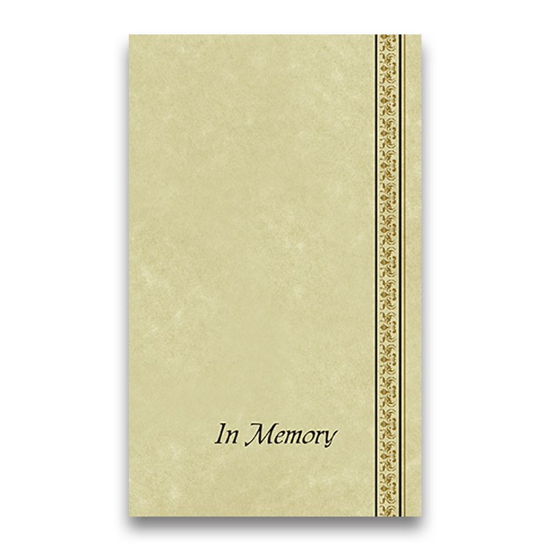 1022L Classic Filigree on Parchment Tall Memorial Folder Memorial ...